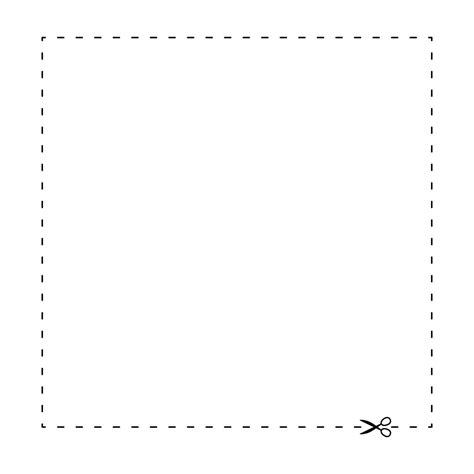 scissors on dashed line square shape dash line and scissors dash