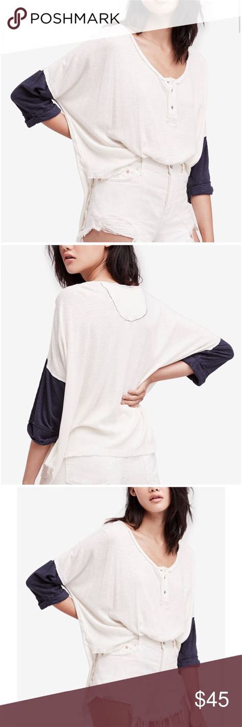 Free People Oversized Henley T Shirt
