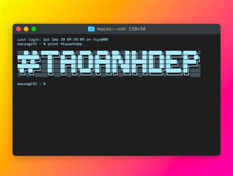 Tạo ảnh Tên Theo Phong Cách Terminal Macos