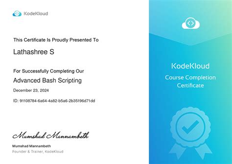 Advanced Bash Scripting Certificate Kodekloud