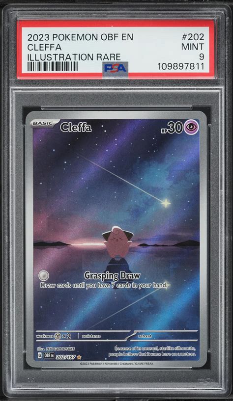 2023 Pokemon Scarlet And Violet Obsidian Flames Ir Cleffa 202 Psa 9 Mint