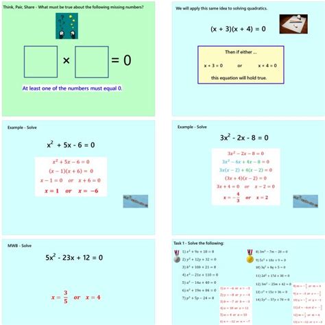 Solving Quadratics By Factorisation Maths Gcse Powerpoint And Activinspire Lesson Teaching