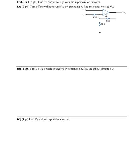 solved problem 1 5 ﻿pts ﻿find the output voltage with the