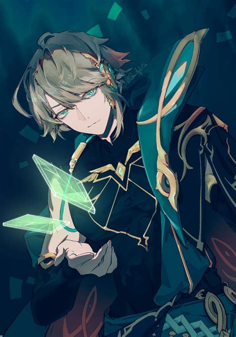 Safebooru 030miu 1boy Akasha Terminal Alhaitham Genshin Impact Aqua