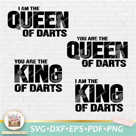 Plotterdatei King Und Queen Of Darts In Svg Png Dxf