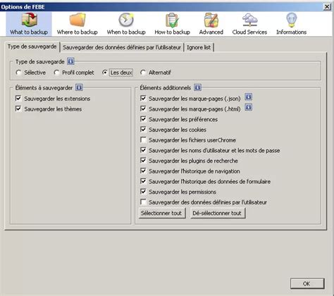 sauvegarder firefox avec febe