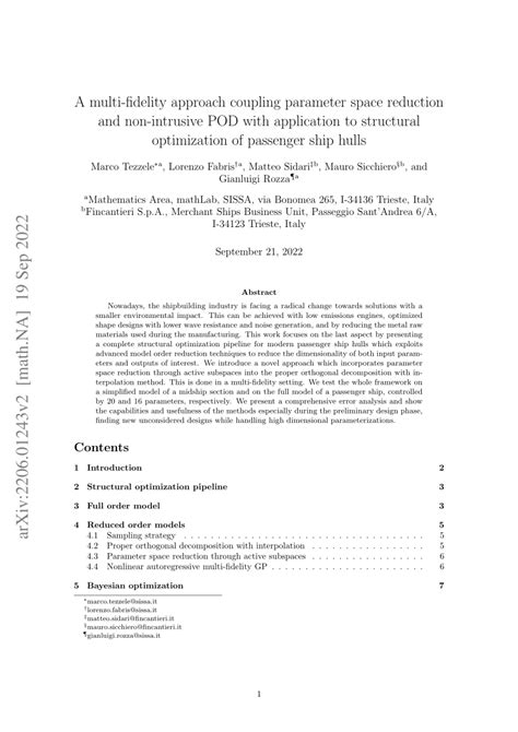 Pdf A Multi‐fidelity Approach Coupling Parameter Space Reduction And