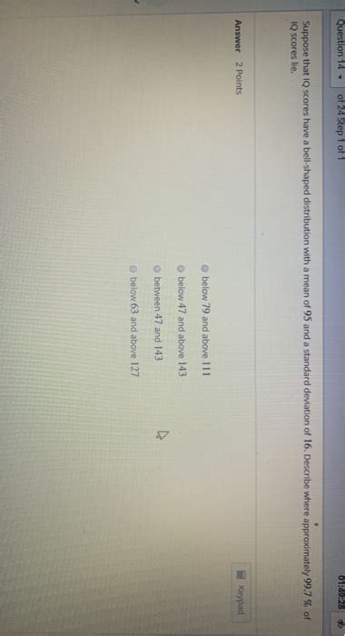 Solved Question 14 Of 24 Step 1 Of 1 01 49 28 Suppose That