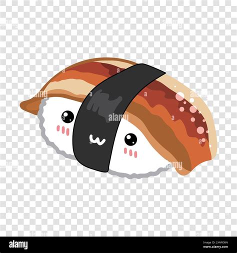 Cute Eel Sushi Wrapped In Seaweed Stock Vector Image And Art Alamy