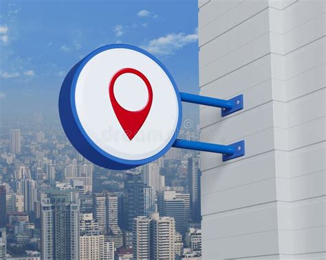 map pointer navigation concept 3d rendering stock illustration
