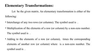 Rank Of A Matrix In Echelon Form With An Example Pptx
