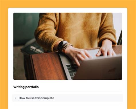 Writing Portfolio Free Craft Template