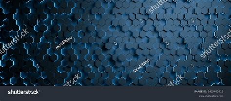 Abstract Technology Hexagon Tiles Background Futuristic Stock