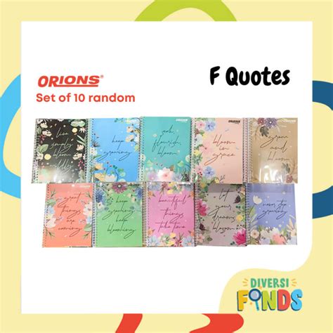 Orions F Quotes Spiral Notebook Wplastic Jacket 80lvs Set Of 3 6 10