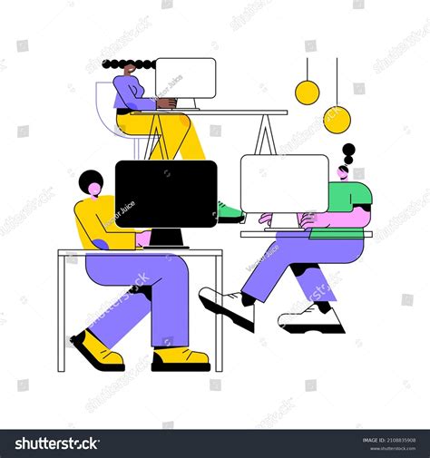 Computer Lab Abstract Concept Vector Illustration Stock Vector Royalty Free