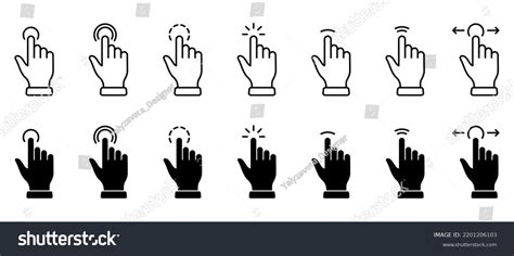 Computer Mouse Cursor Finger Line Silhouette Stock Vector Royalty Free Shutterstock