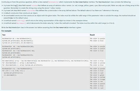 Solved Consider An Interface Called Decrementable Which