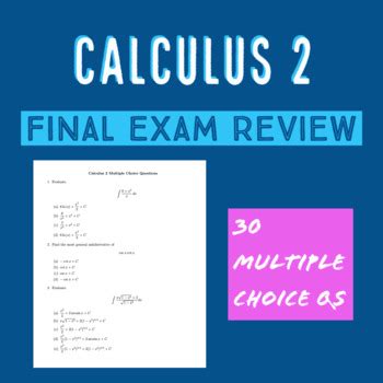 Calculus Final Exam Review Test Multiple Choice QUESTIONS