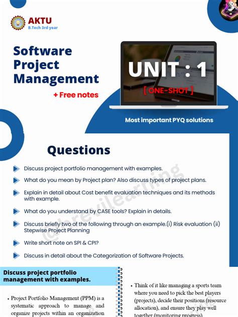 SPM Unit-1 For One Shot Video by Brevilearning YT-1 | PDF | Net Present ...