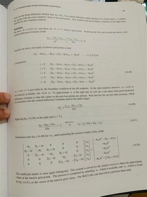 Apply The Finite Difference Method Central Chegg