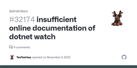 Insufficient Online Documentation Of Dotnet Watch Issue Dotnet Docs GitHub