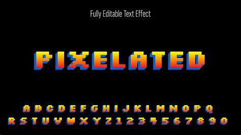 Pixeleted Text Effect Retro Text Effect Vector Please Apply From