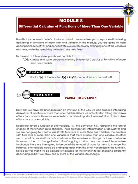 Enggmath 2 Module 8 Pdf Derivative Function Mathematics