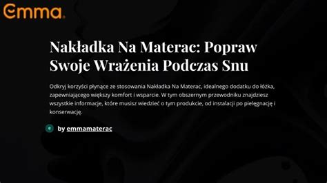 Ppt Nak Adka Na Materac Popraw Swoje Wra Enia Podczas Snu Powerpoint