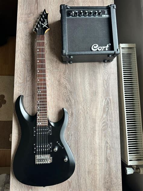 Cort X-1 BKS - Satin Black (Power Sound) Elektro Gitar Cort CM10G Amfi ...