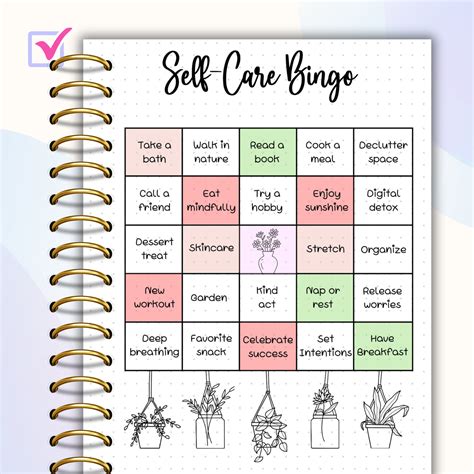 Self Care Bingo Bullet Journal A5 Printable Digital Self Care Tracker