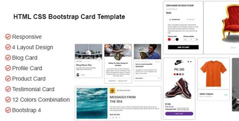 Html Css Bootstrap Card Template Codemarket