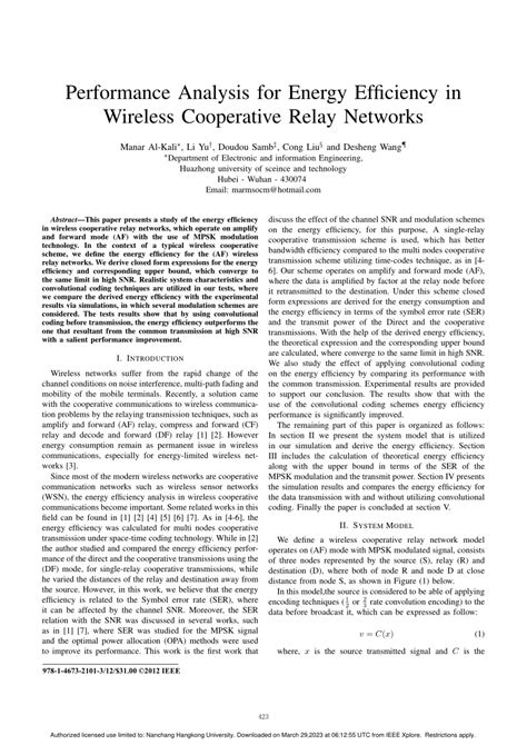 pdf performance analysis for energy efficiency in wireless