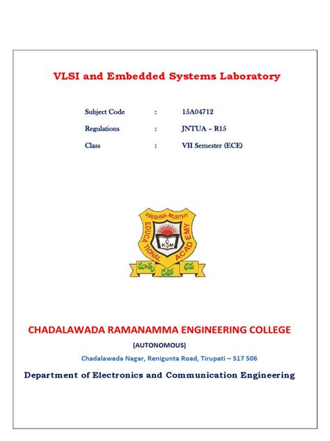 Vlsi And Embedded Systems Lab Manual Pdf