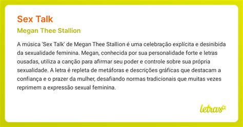 Significado Da Música Sex Talk Megan Thee Stallion Letrasmusbr