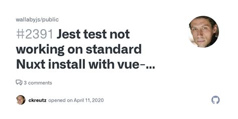 jest test not working on standard nuxt install with vue jest