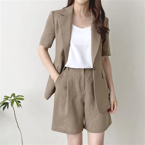 옷자락 여자 여름 5부 정장 하객룩 데일리 회사원 반바지 Wp8004