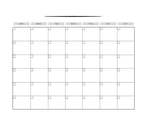 Monthly Calendar Template Printable Monthly Calendar Pdf Standard Us