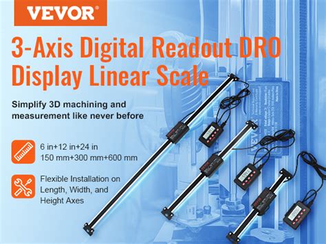 VEVOR Digital Readout Linear Scale Axis DRO Display Kit With L Shaped