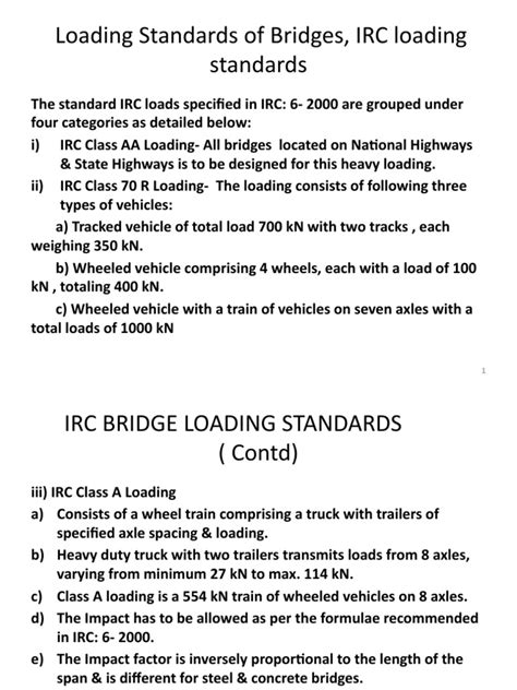 Loading Standards Of Bridges Irc Loading Pdf Axle Bridge