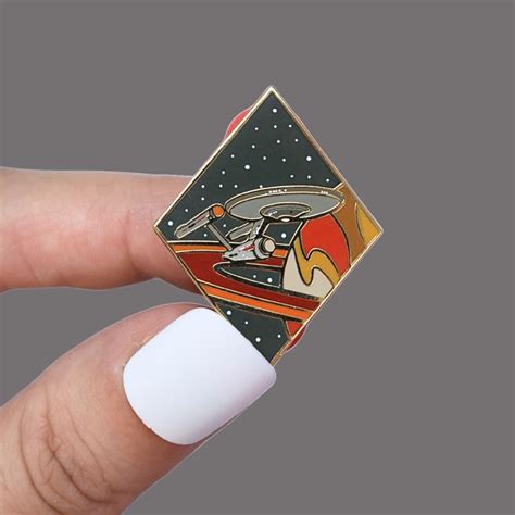 Spaceship Enamel Pin Gold Plated Fantasy Lapel Pin Etsy