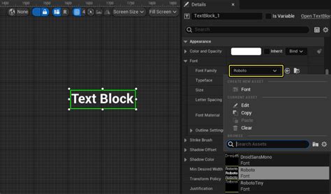 Using Fonts With Umg In Unreal Engine Unreal Engine 56 Documentation Epic Developer Community