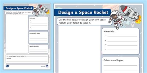 Design A Space Rocket Activity Sheet Teacher Made Twinkl