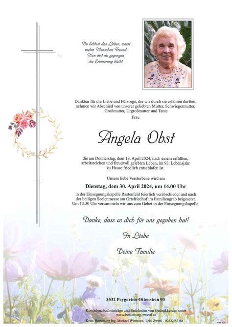 Obst Angela Bestattung Wittmann