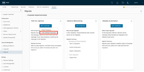 Migration Coordinator In Place Migration Modes Network And Security Virtualization Vmware