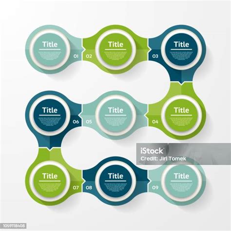 다이어그램 그래프 프레 젠 테이 션 및 차트에 대 한 벡터 Infographic 템플릿 9 옵션 부품 단계 또는 프로세스와 비즈니스 개념 9에 대한 스톡 벡터 아트 및 기타