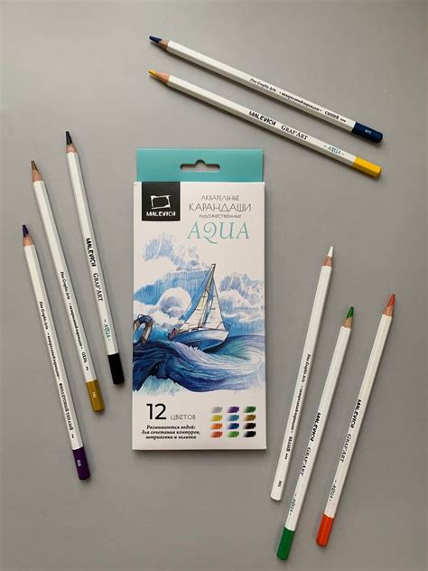 Набор карандашей акварельных Малевичъ Grafart 12 шт МЛ 198900 купить в Москве по цене 425
