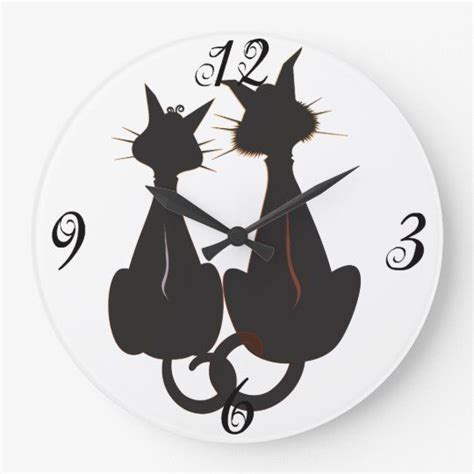 Two Black Cats Wall Clock