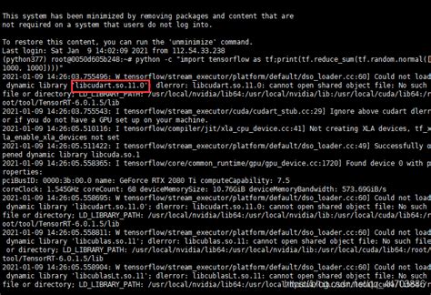【tensorflow】缺少libcudart so 11 0和libcudnn so 8解决方法 linux 摇曳的树 gitcode 开源社区