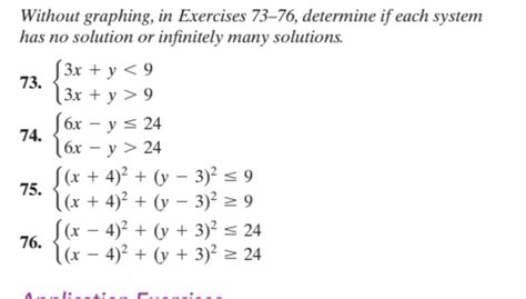 Without Graphing In Exercises 73 76 Determine If Each System Has No Sol