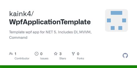 GitHub Kaink WpfApplicationTemplate Template Wpf App For NET Includes DI MVVM Command